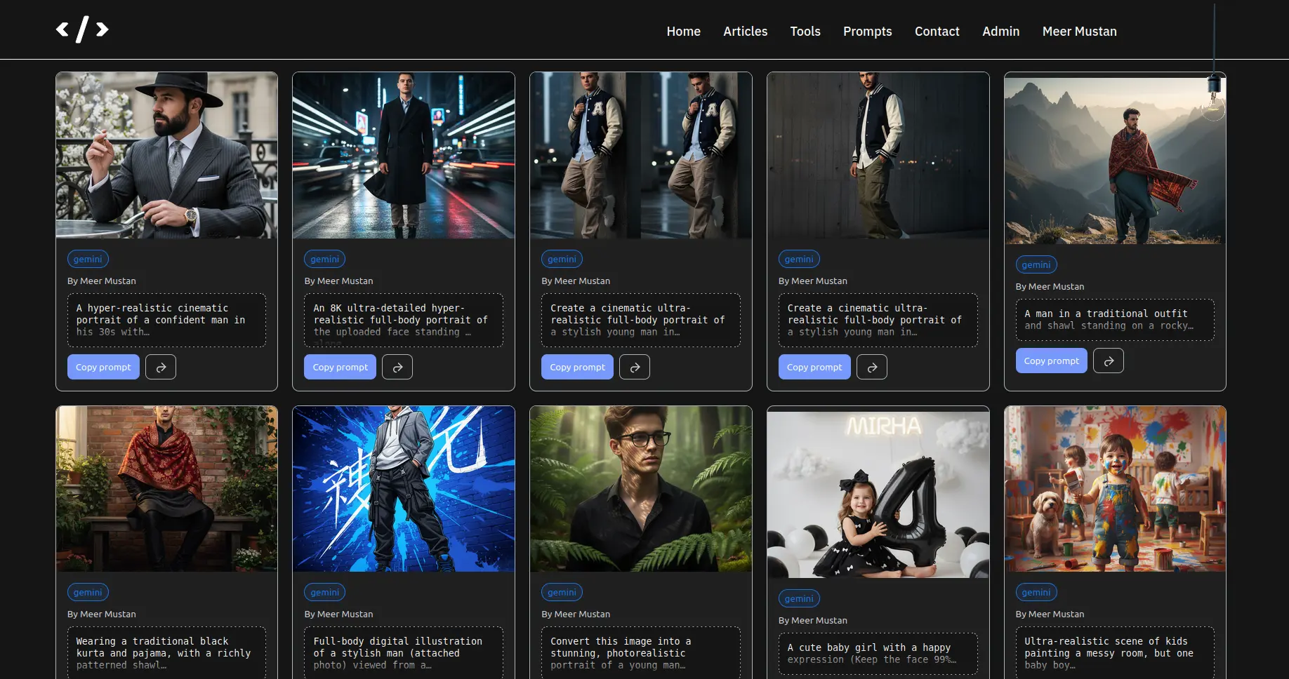AI Image Prompts | Meer Mustan
